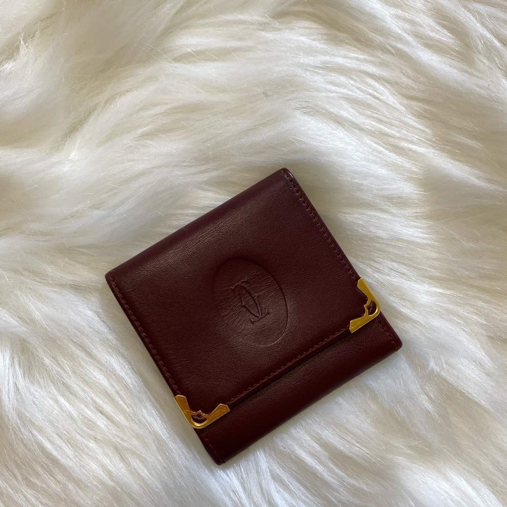 Authentic Vintage Cartier Red Wine Coin Wallet - Gem